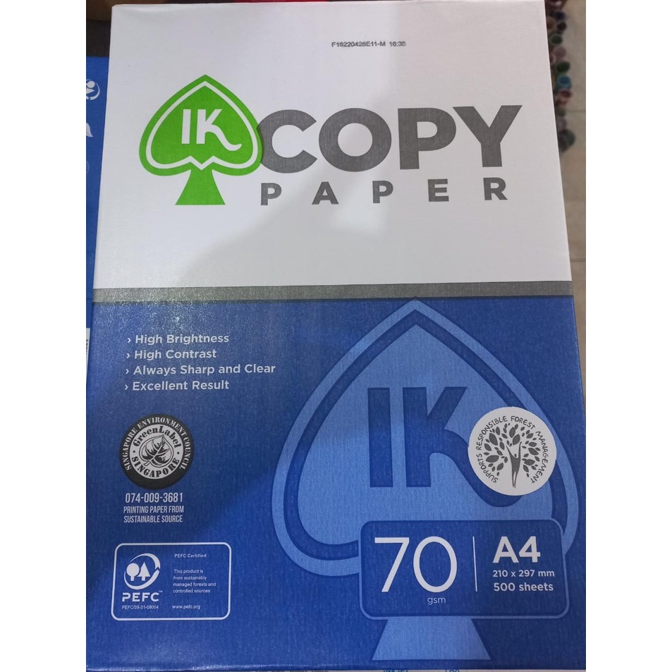 Jual Kertas A4 70 gsm IK Copy Paper / Kertas A4 210 X 297 mm 70 gsm / Kertas Print / per 1 ream ...