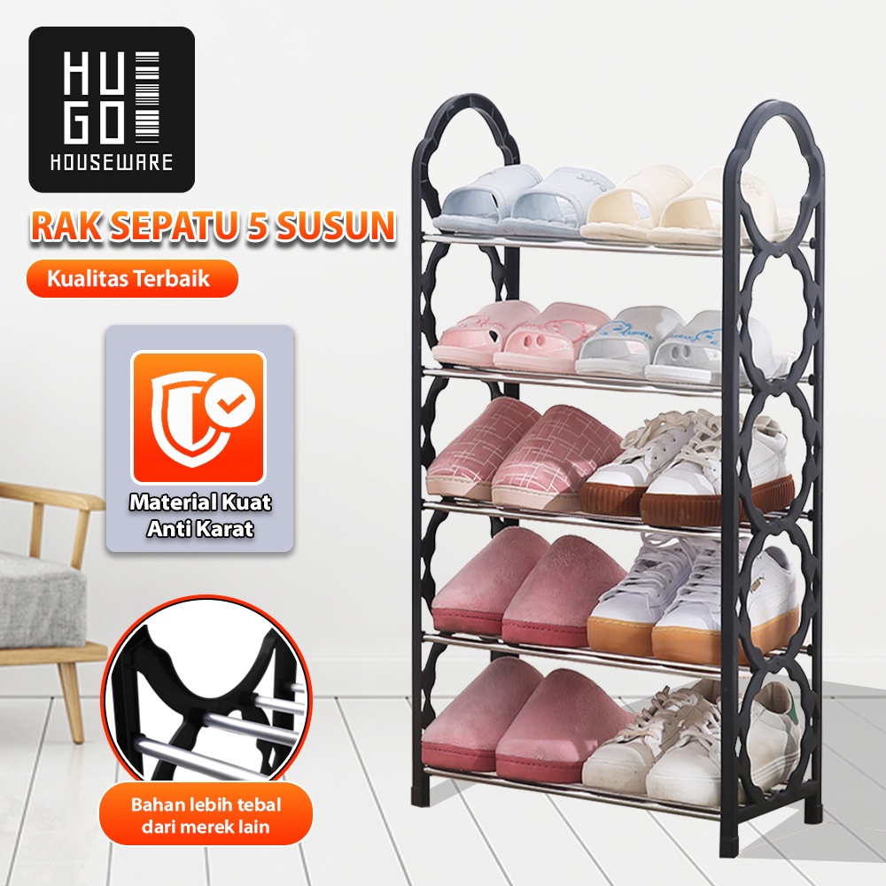 Jual Rak Sepatu Serbaguna Portable 5 Susun Bahan Kuat Stainless Steel ...