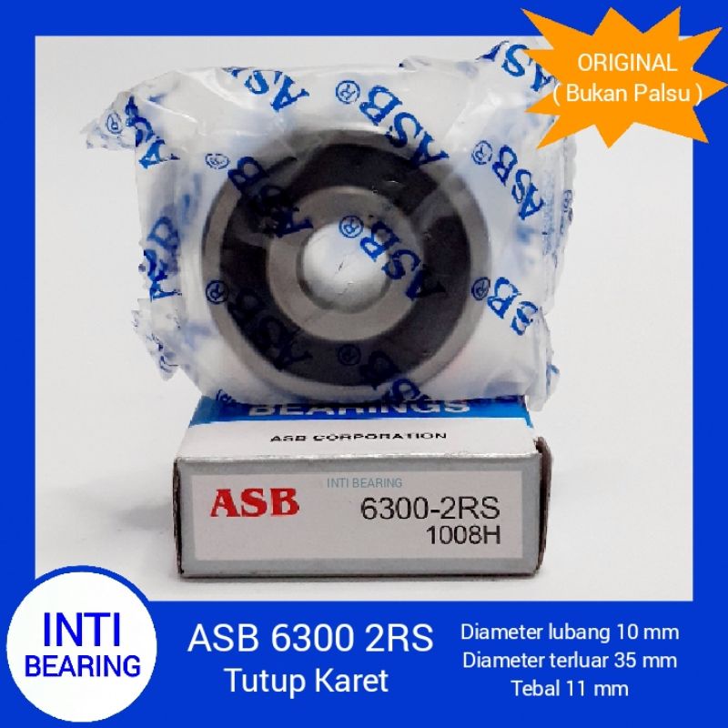 Jual BALL BEARING 6300 2RS ASB BEARING ORIGINAL LAHER BANTALAN 6300-2RS ...