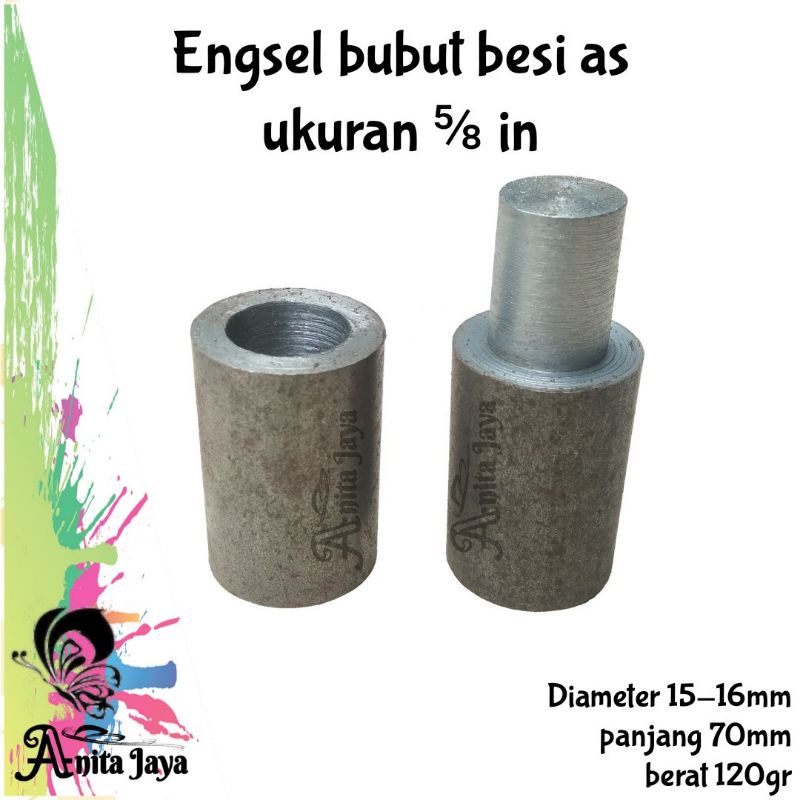 Jual engsel bubut besi as 5/8 in engsel pintu besi engsel pintu gerbang ...