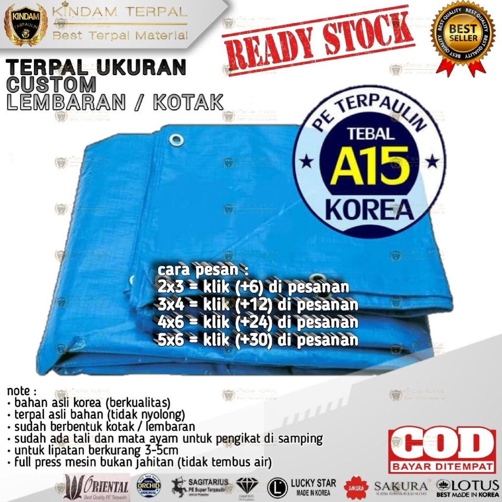 Jual TERPAL PLASTIK A15 KOREA IMPORT UKURAN PERMETER | TERPAL LEMBARAN ...