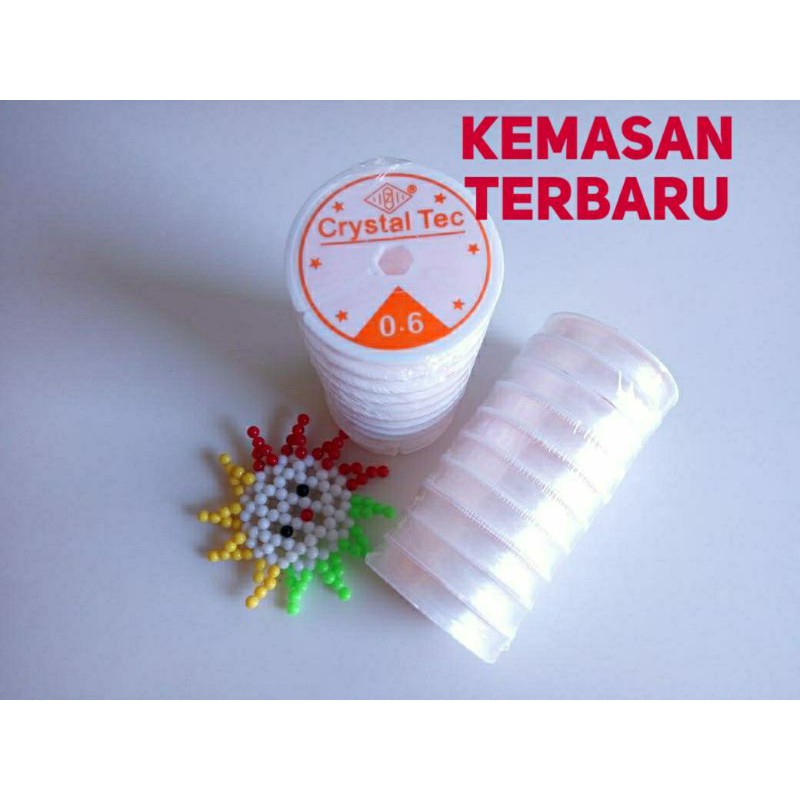 Jual Senar Karet 0.6 Crystal Tec Bening Elastis 1 slop isi 10 pcs ...