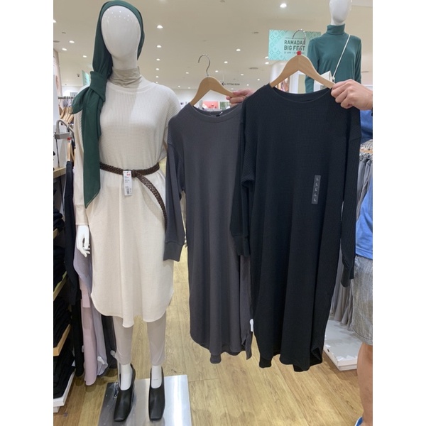 Jual Jastip Uniqlo waffle dress panjang wanita | Shopee Indonesia