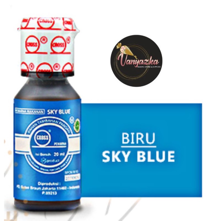 Jual Pewarna Cross Sky Blue/Pewarna Makanan Biru Langit Cross | Shopee ...
