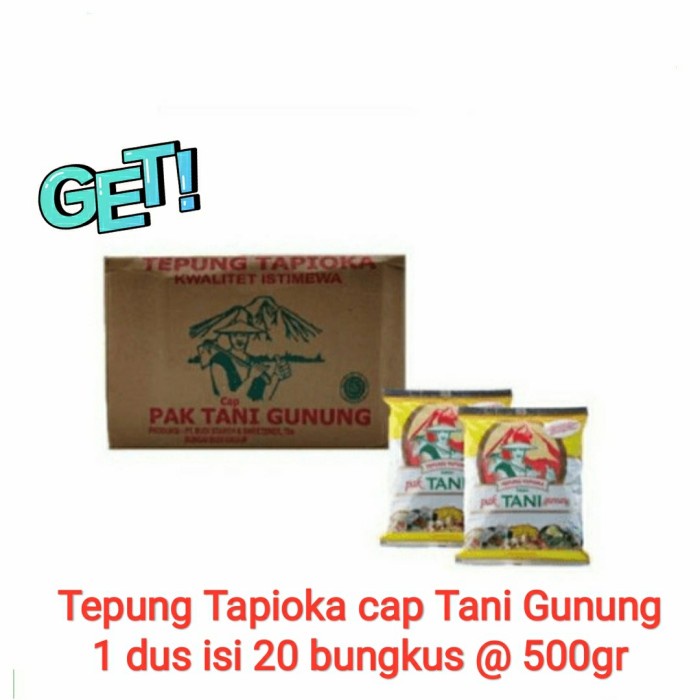 Jual BISA COD Tapioka sagu cap Pak Tani Gunung per dus 20 bks. (Khusus ...