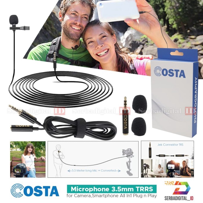 Jual COSTA CM-D1 Mic/Microphone 3.5mm TRRS for Camera,Smartphone All ...