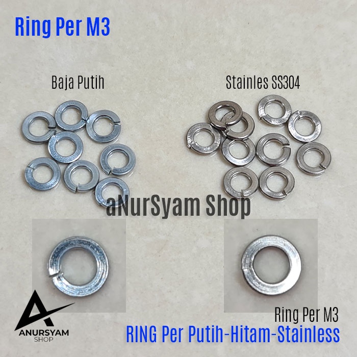 Jual Ring Per M3 Isi 50 Pcs / Ring Ver M3 / Spring Washer | Shopee ...