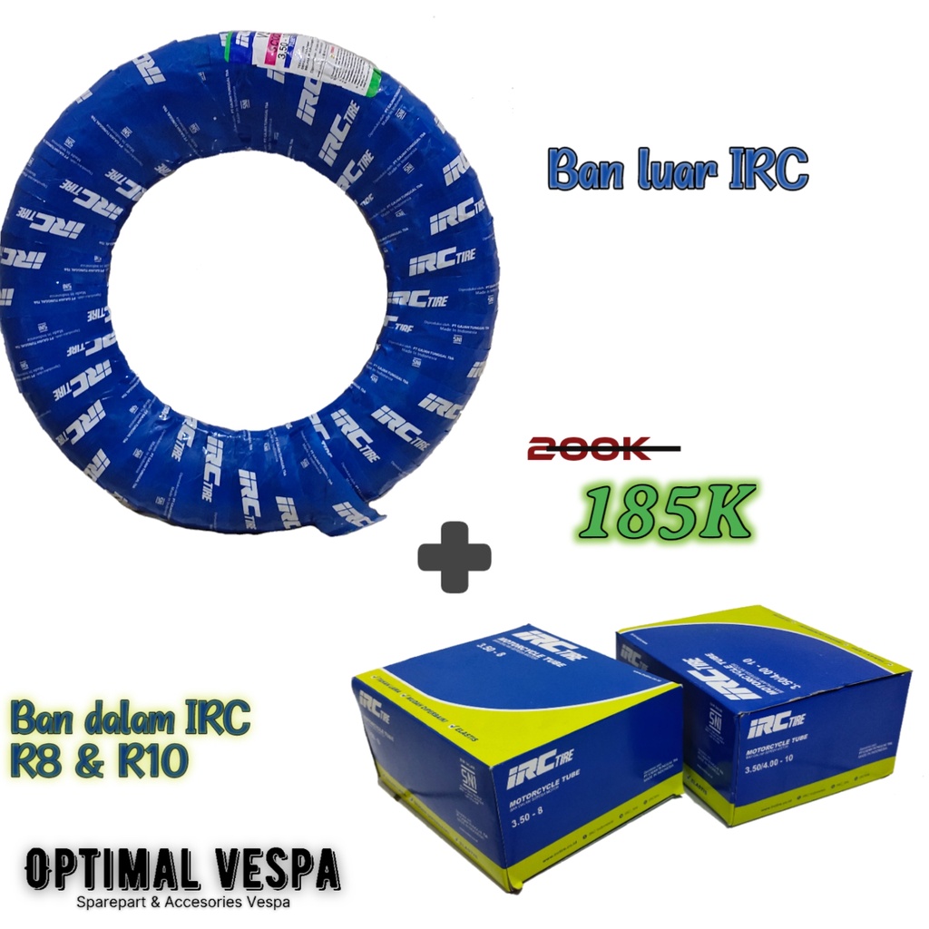 Jual SEPAKET Ban Luar Dalam IRC R8 R10 Vespa Super Sprint Px Ps Exclusive Excel | Shopee Indonesia