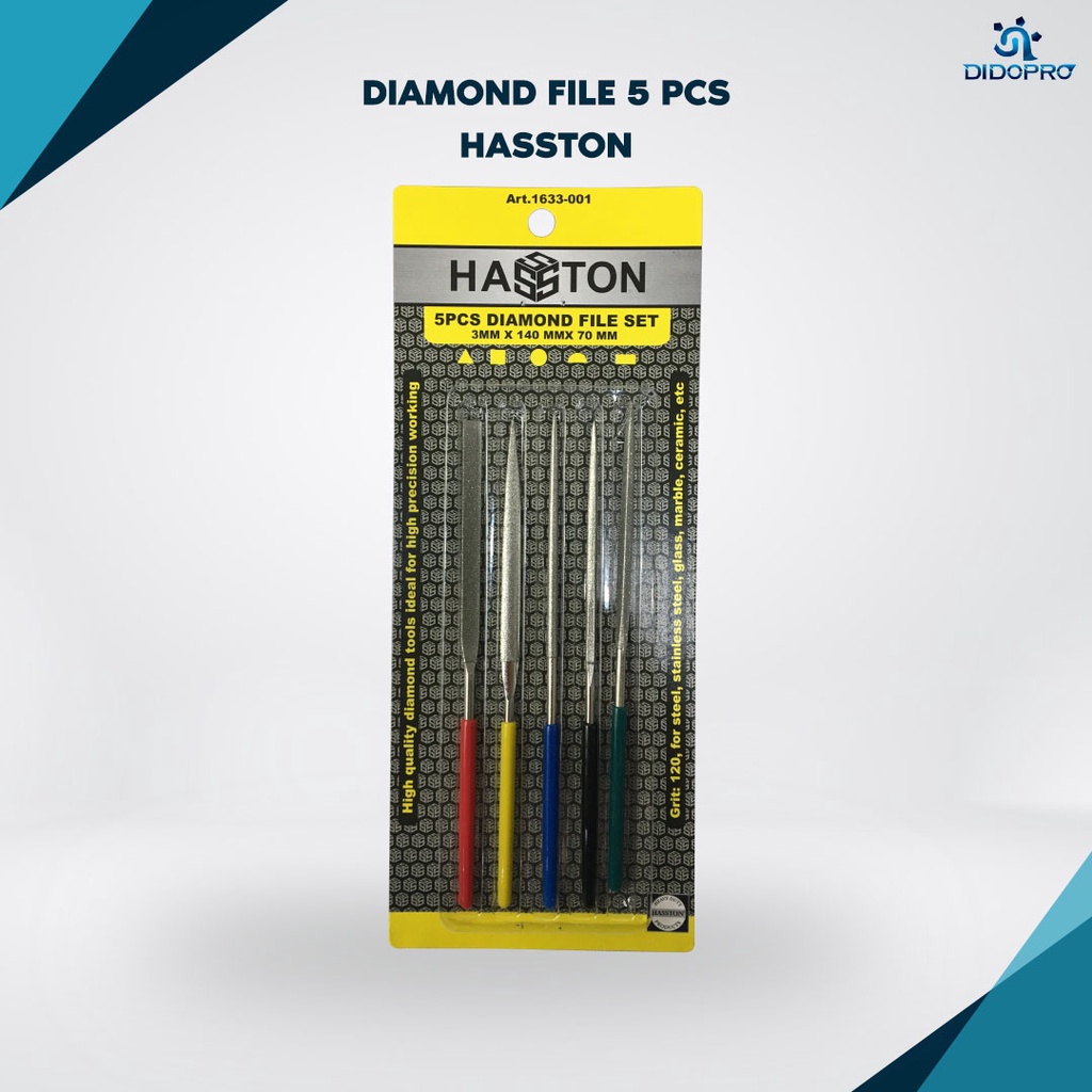 Jual Hasston kikir diamond set 5pc 3mm 1633-001 / dimond files / kikir ...
