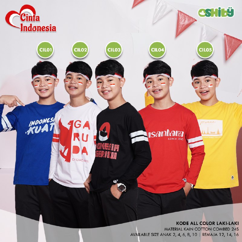 Jual OSHIBY - Kaos Anak Laki Distro tema kemerdekaan CINTA INDONESIA ...