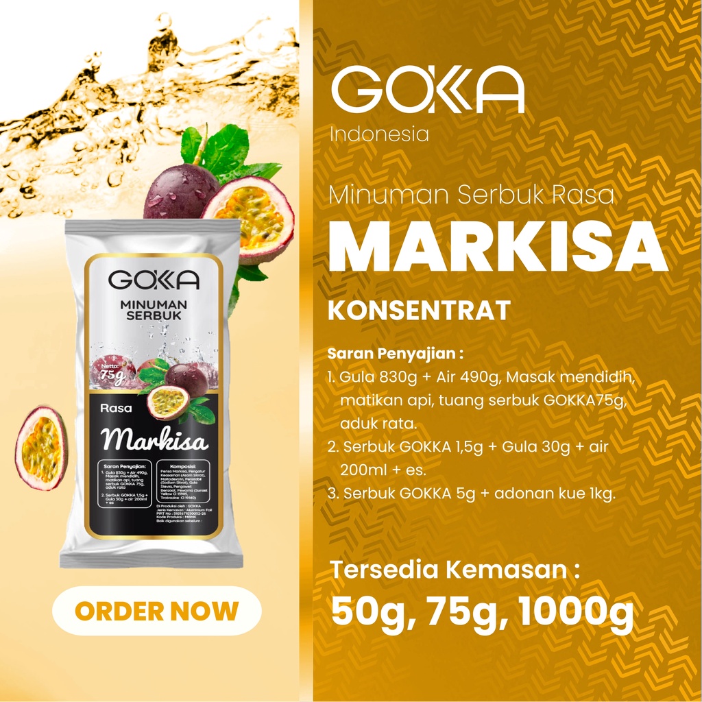 Jual Powder Minuman / Bubuk Minuman Gokka Rasa Markisa Kemasan 50gr ...