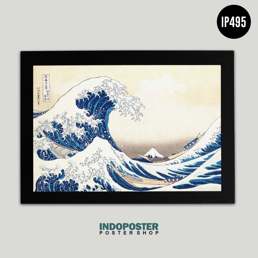 Jual Poster Lukisan Repro The Great Wave Off Kanagawa Tsunami Hokusai ...