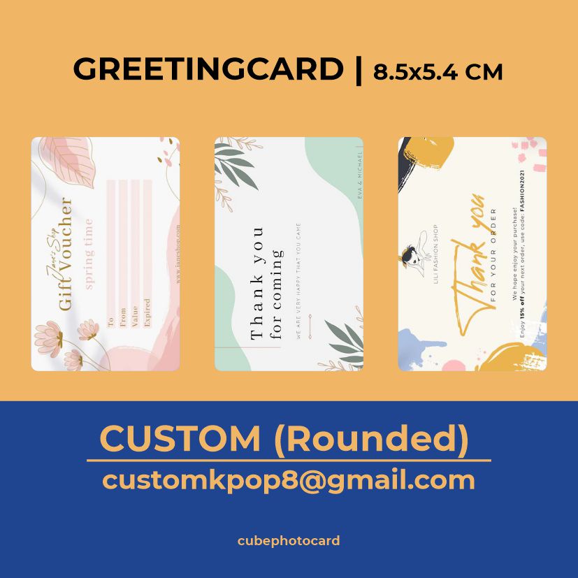 Jual CUSTOM Thank You Card Custom Thanks Card Kartu Ucapan Terima Kasih | Shopee Indonesia