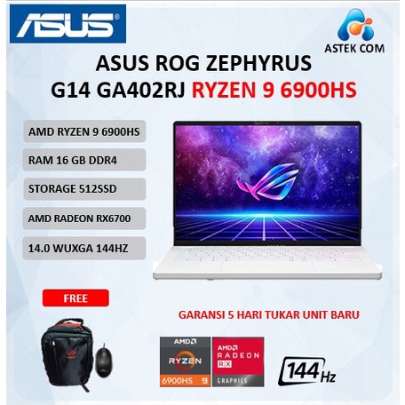 Jual ASUS ROG ZEPHYRUS G14 GA402RJ R9X6B6WO RYZEN 9 6900HS ANIMATRIX ...