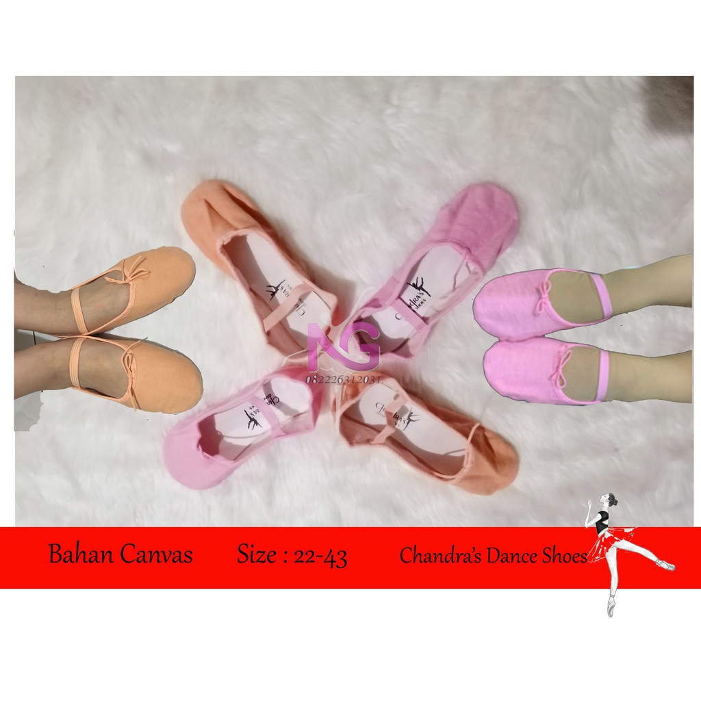 Jual Sepati ballet canvas / sepatu balet / candra's dance shoes ...