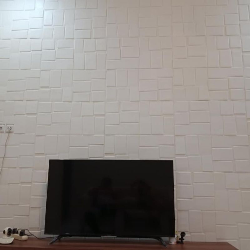 Jual wallpaper sticker foam 3D motif kotak klasik permukaan timbul ...