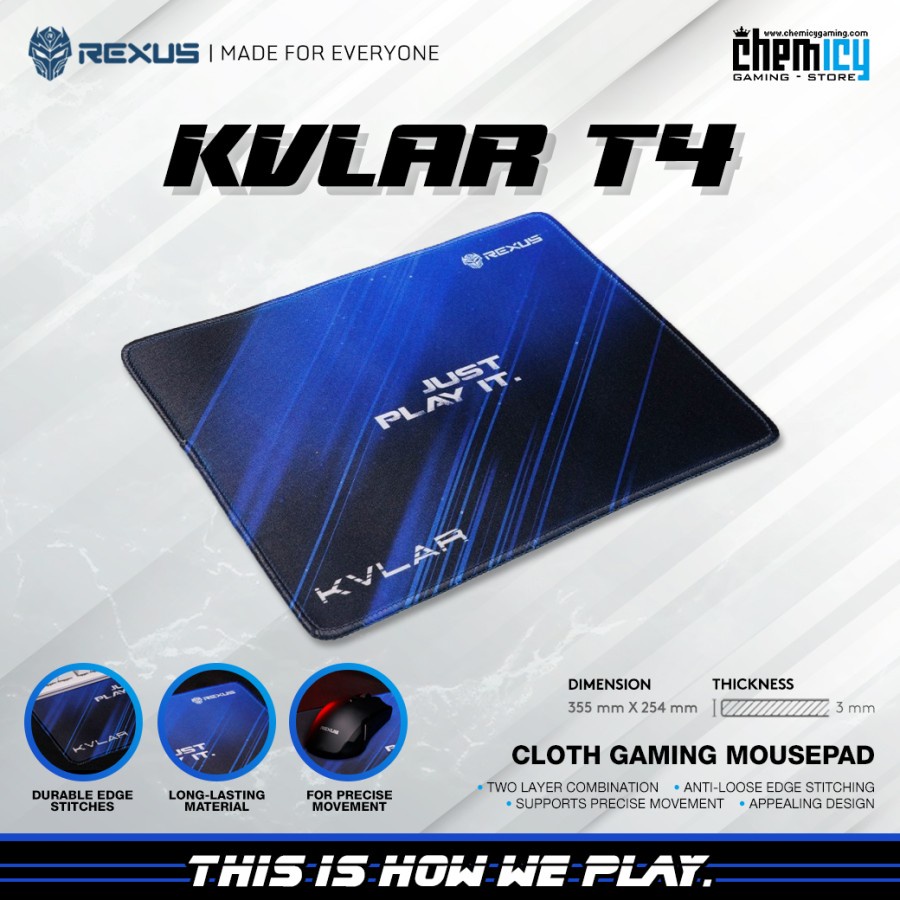 Jual Rexus Kvlar T4 / T-4 Cloth Small Gaming Mousepad | Shopee Indonesia