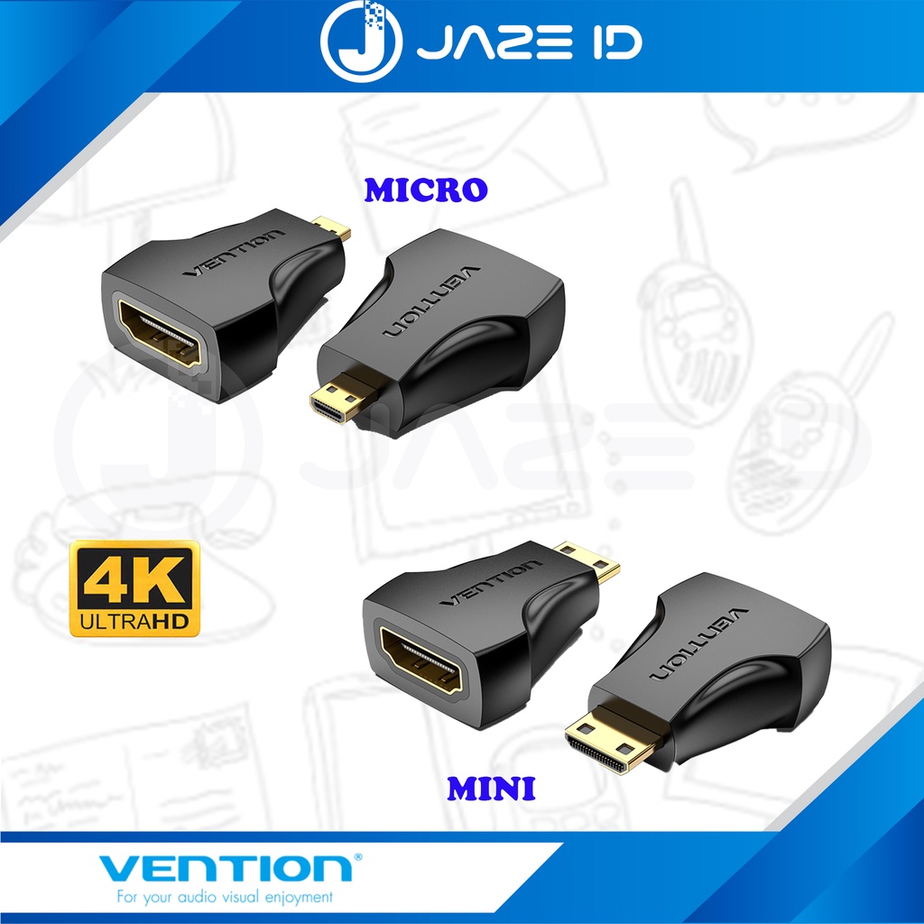 Jual Vention Adapter HDMI Female to Micro Mini HDMI Male 4K | Shopee ...