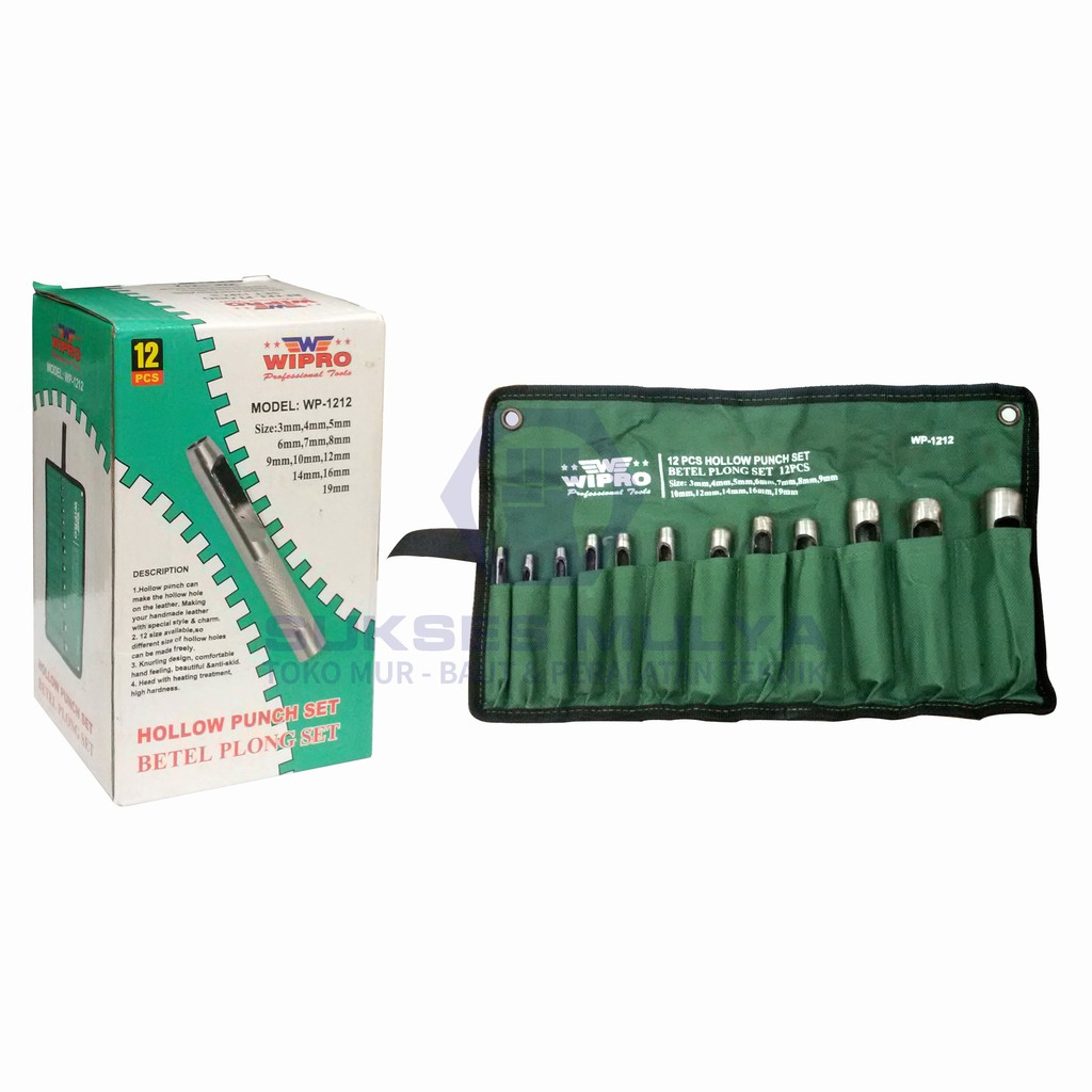 Jual Betel Plong Set Wipro 12pcs - Hollow Punch | Shopee Indonesia