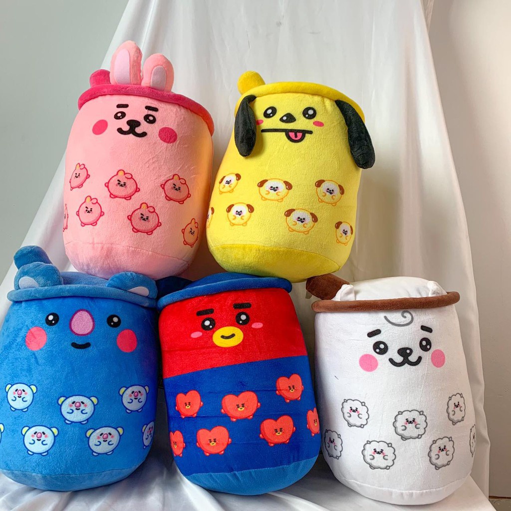 Jual Boneka Boba Milk Tea Karakter BTS BT21 LED / Non LED Lucu Imut ...