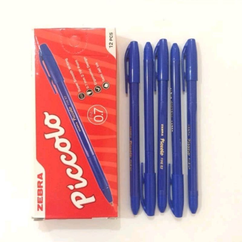 Jual PULPEN / PEN ZEBRA PICCOLO 0.7 MM HITAM PER BOX ISI 12 PCS ...