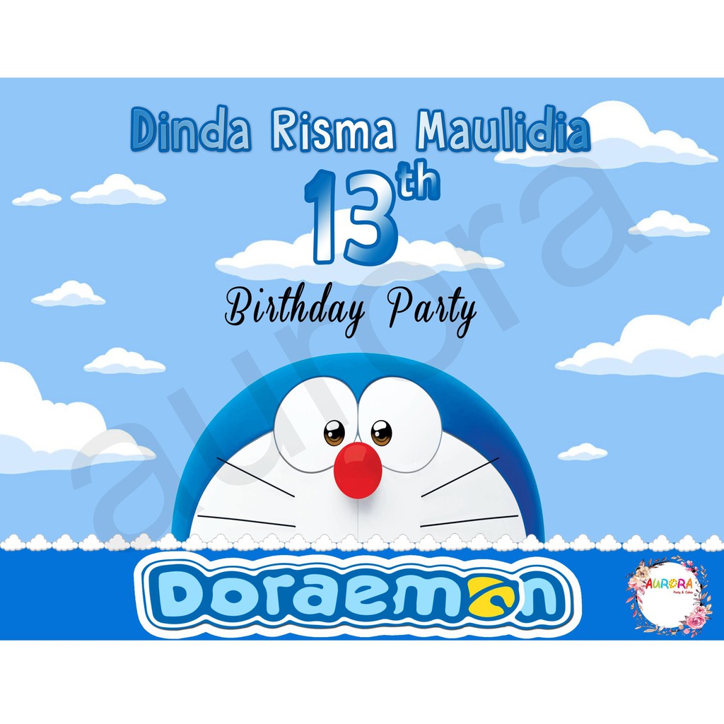 Jual BANNER ULANG TAHUN DORAEMON / BACKDROP ULANG TAHUN DORAEMON ...