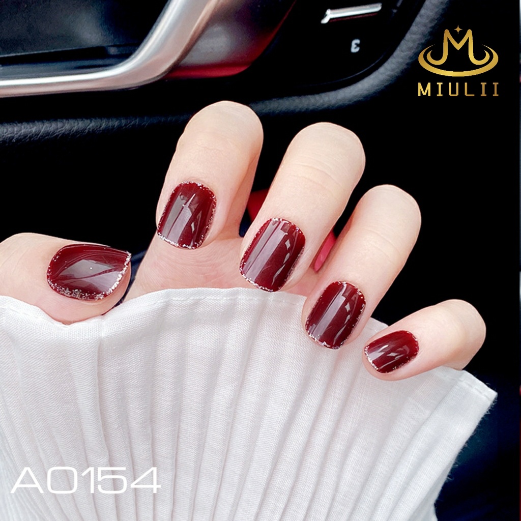 Jual KUKU PALSU Lem MIULII Burgundy Silver A0154 / 24PCS / 3D / NAIL ...