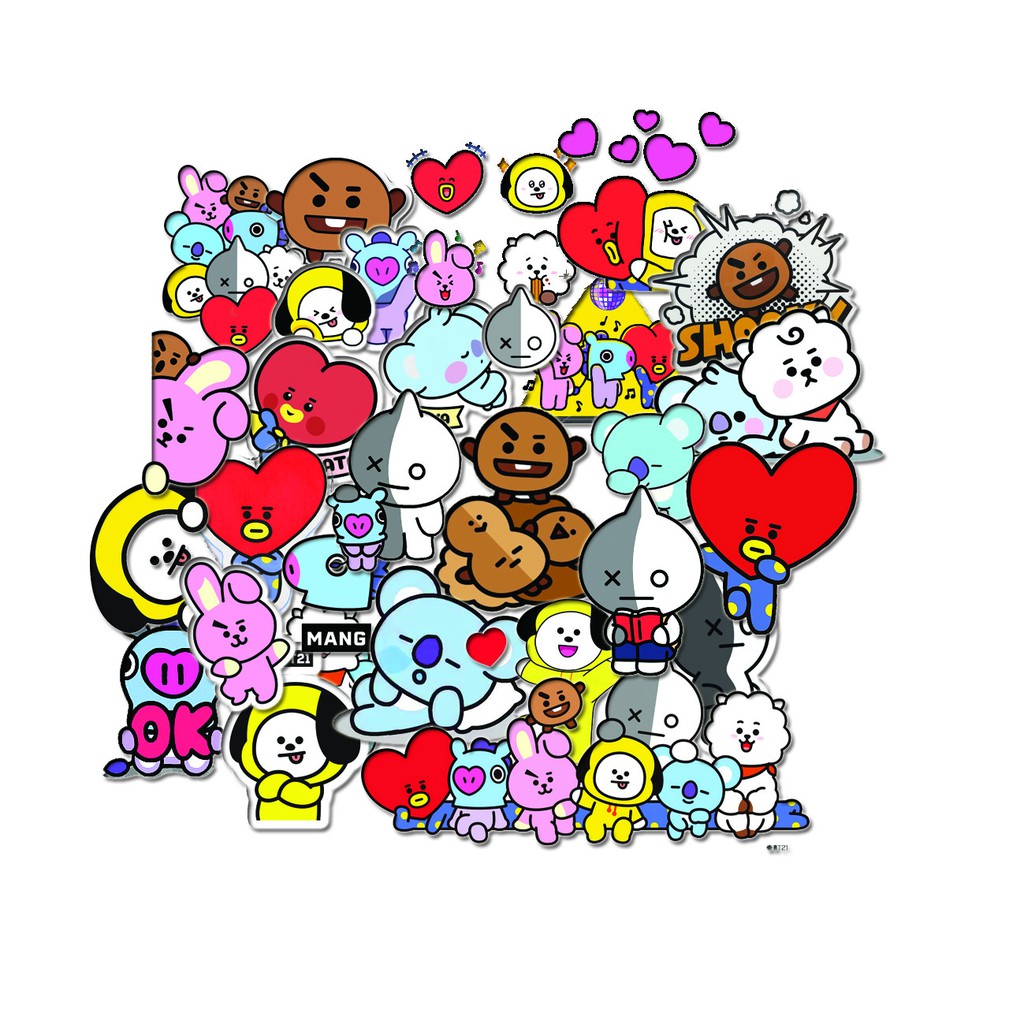 Jual 25pcs STICKER PACK BT21 BTS | STICKER TUMBLR LAPTOP HP | STICKER ...