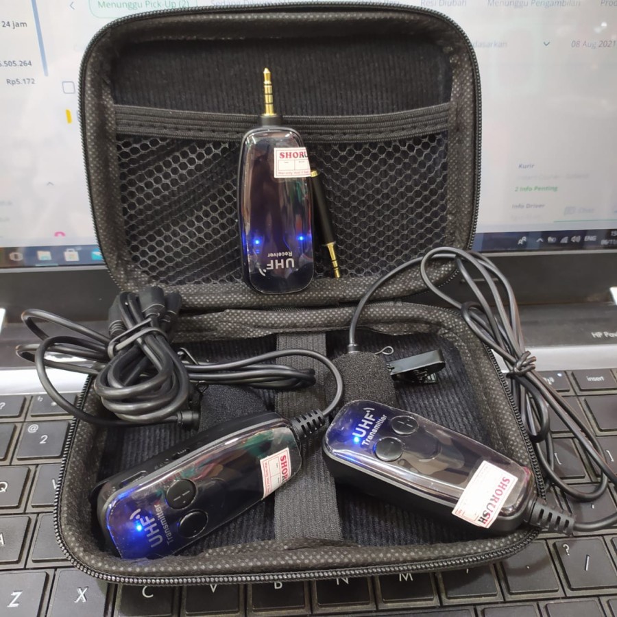 Jual Microphone Clip On Wireless Dual TX 2 1RX Mic Shorus New Model 2CH ...