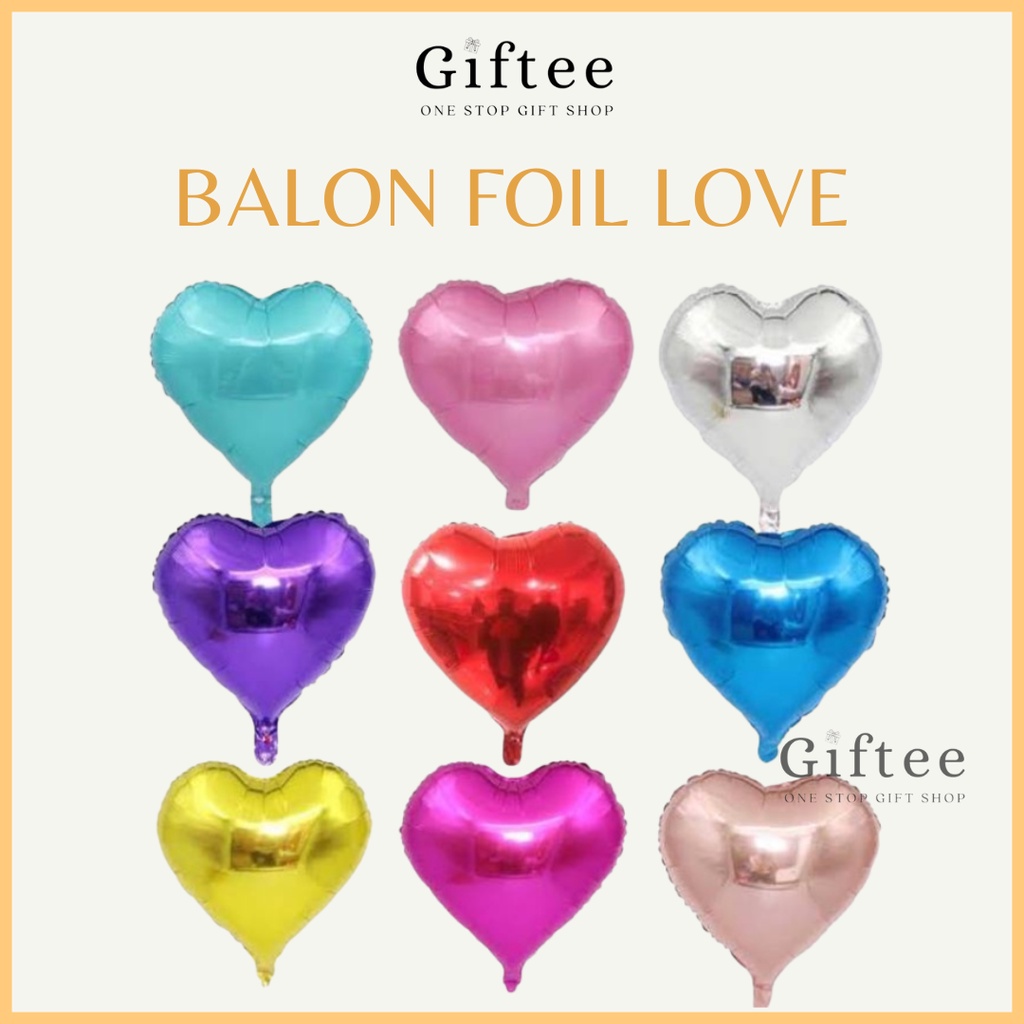 Jual BALON FOIL LOVE BALLOON BALLON BENTUK HATI HEART PESTA ULANG TAHUN ...