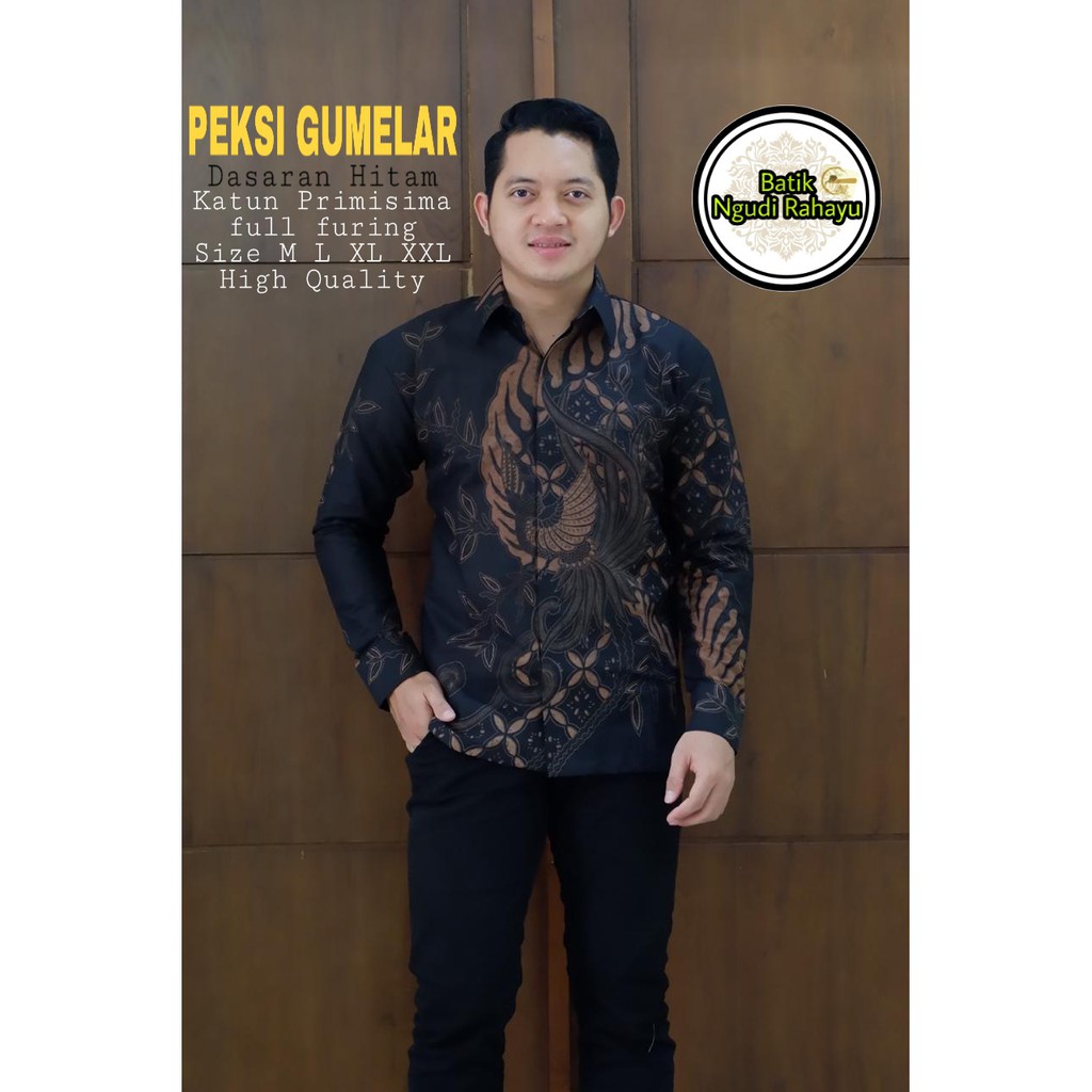 Jual PEKSI GUMELAR Kemeja Batik Solo Pria Lapis Furing PREMIUM Lengan ...