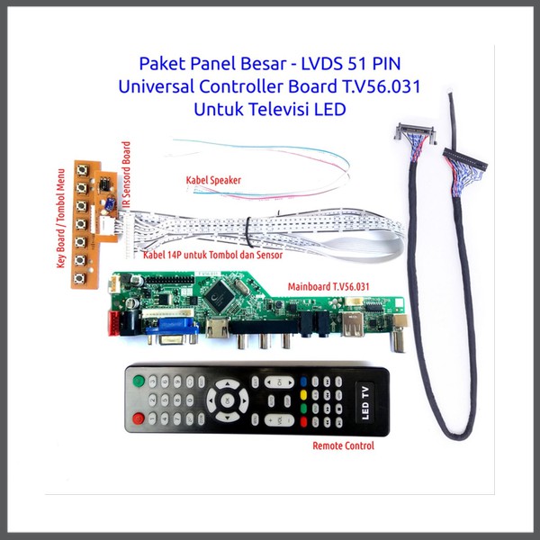 Jual PAKET PANEL BESAR - Universal LCD - LED TV Board - LVDS 51 PIN ...