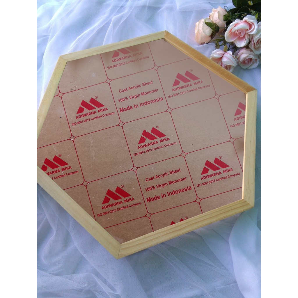 Jual Bingkai Mahar hexagonal | Pigur hexagonal putih | Pigura Mahar pernikahan | Pigura 3d ...
