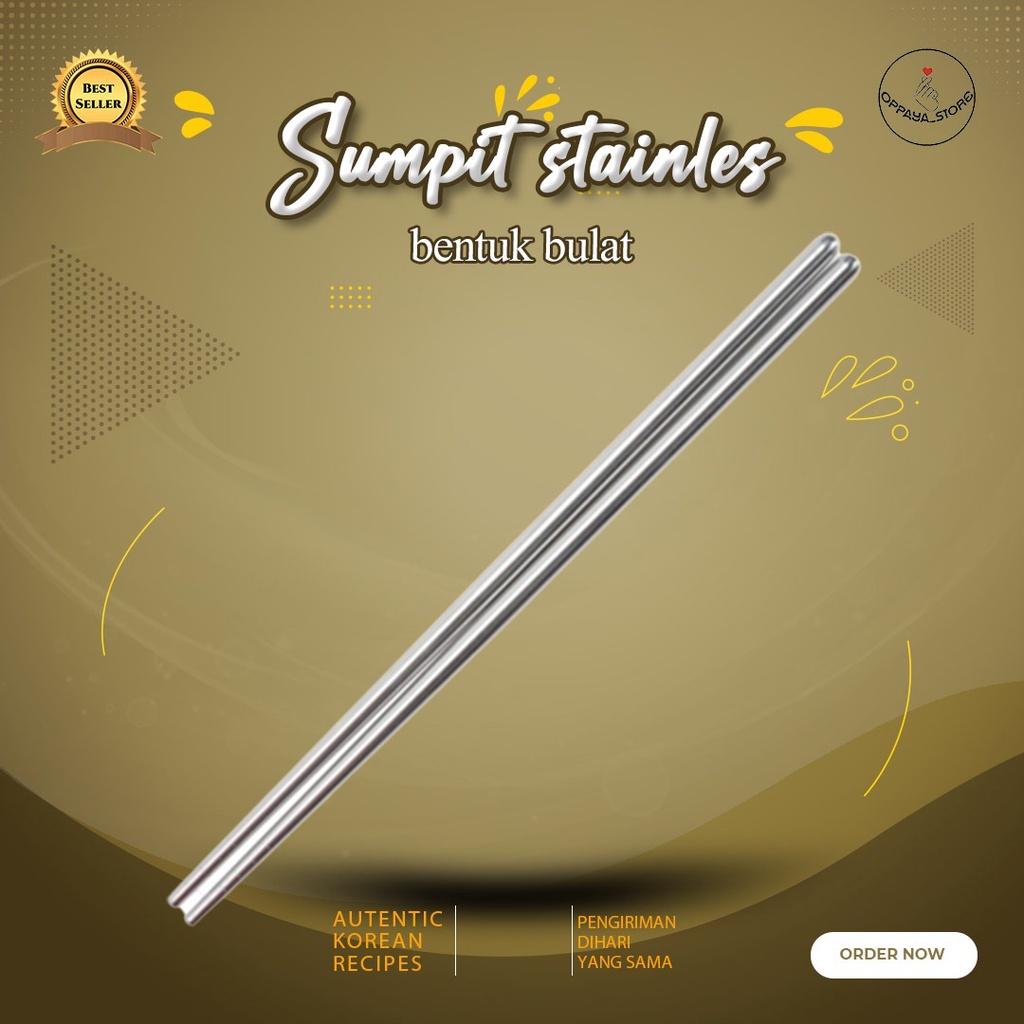 Jual Sumpit Stainless Makan Korea Sumpit Korea Stainless (Bulat ...