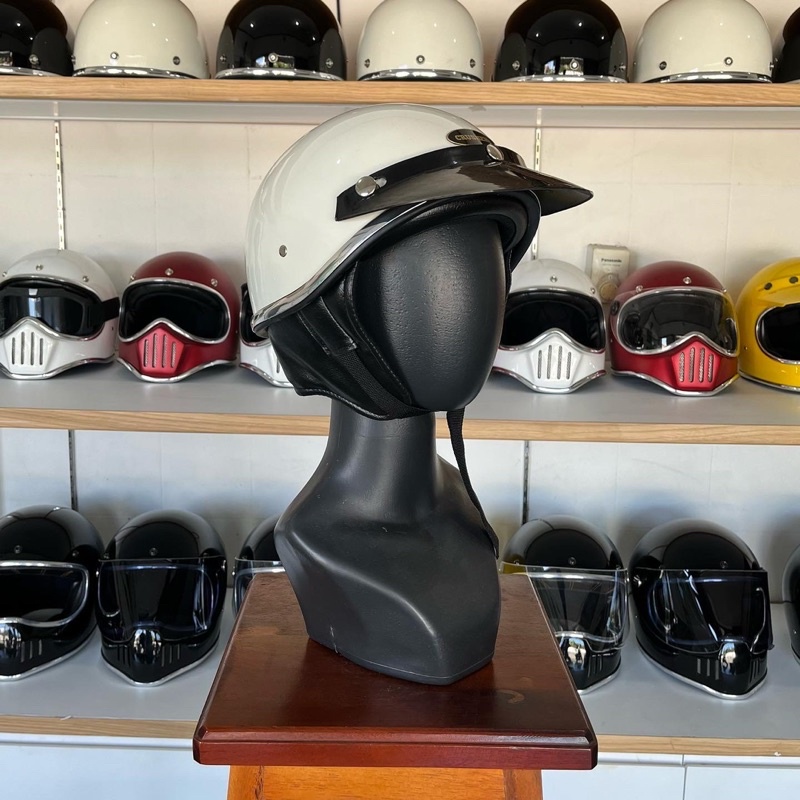 Jual Helm Custom Chips Vintage White Glossy / Helm Classic Retro ...
