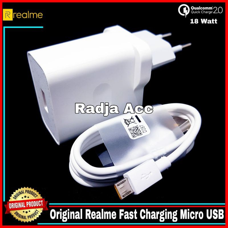 Jual Charger Realme Fast Charging 18 Watt Original 100% Micro USB Casan ...