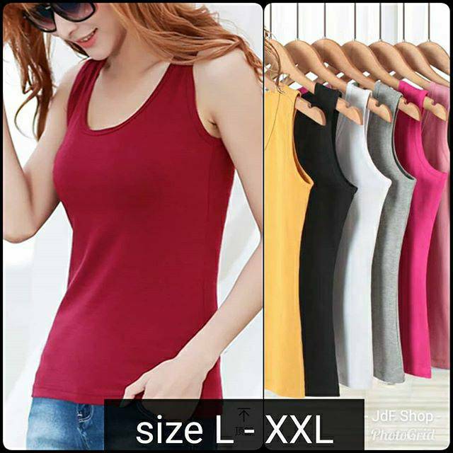 Jual JdF Shop - Basic TankTop Singlet Katun | Shopee Indonesia