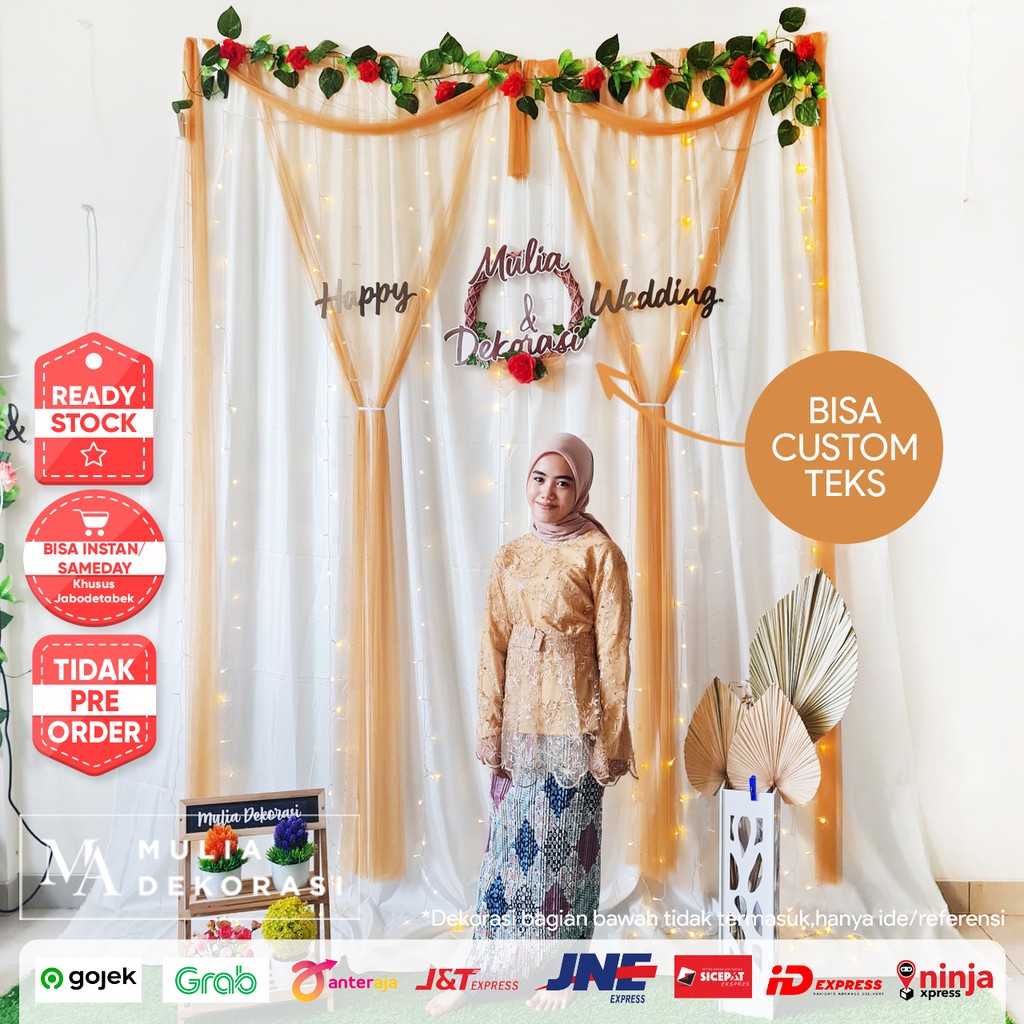 Jual Dekorasi Lamaran Tunangan Backdrop Nikahan PhotoBooth DIY Akad ...