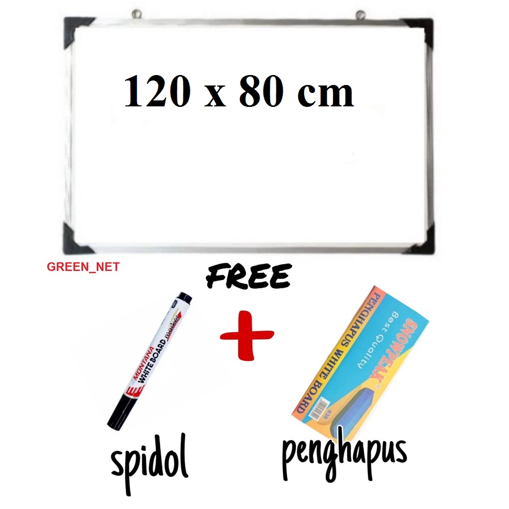 Jual PAPAN TULIS SPIDOL ATAU KAPUR / WHITEBOARD / BLACKBOARD UKURAN 120 ...