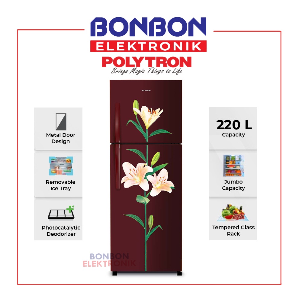 Jual Polytron Kulkas 2 Pintu 220L PRB 237 PR / PRB237PR New Belleza 220 ...