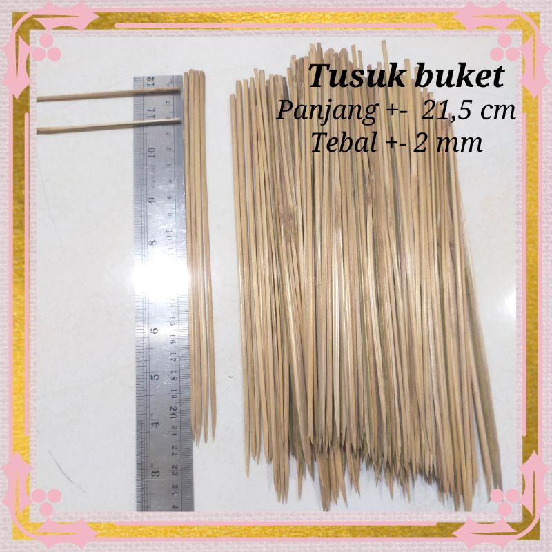 Jual Murah tusuk sate tusuk buket bunga panjang 21-22cm tebal 2mm ...