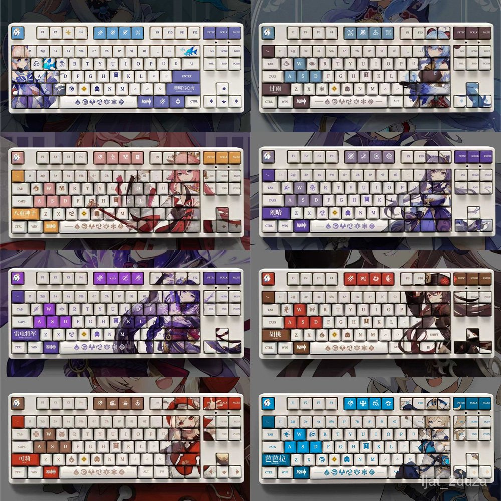 Jual 108 Keys Genshin Impact Theme Keycaps PBT Anime Keycap Mechanical ...