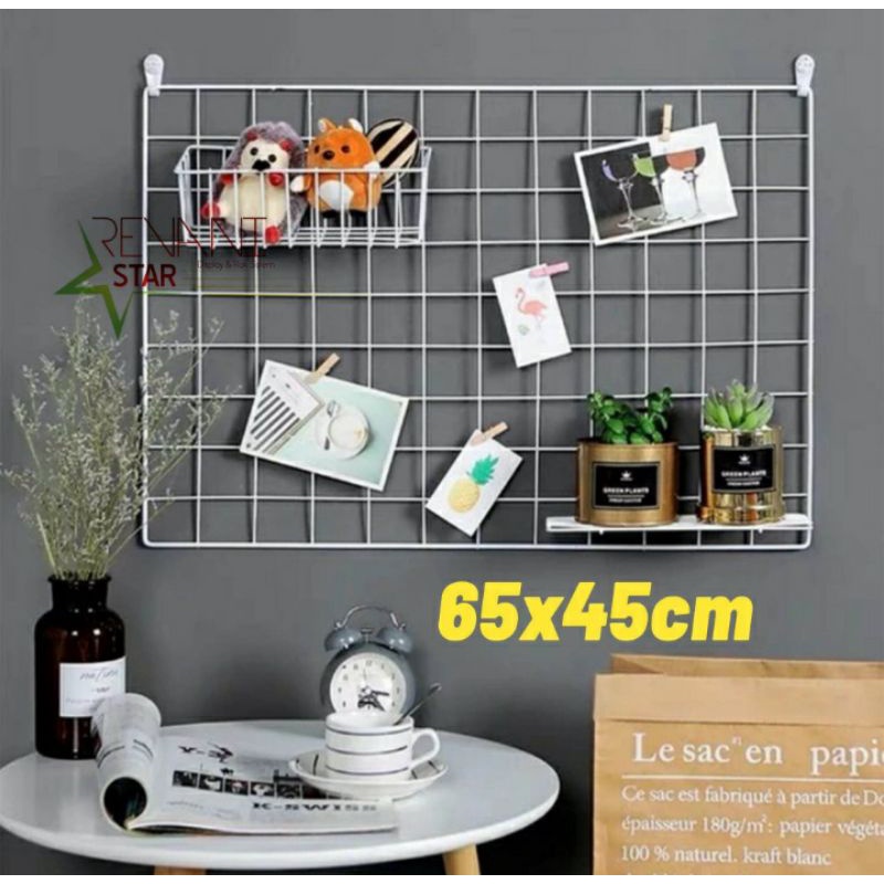 Jual Ram kawat dinding 65×45cm tebal 4/3 mm rak display pajangan ...