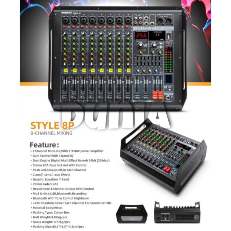 Jual Power Mixer Hardwell Style 8P Original 8 Channel Bluetooth - USB ...