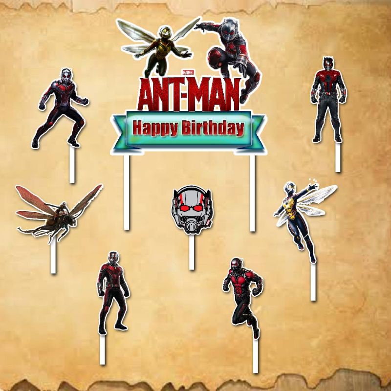 Jual cake topper ant man happy birthday | Shopee Indonesia
