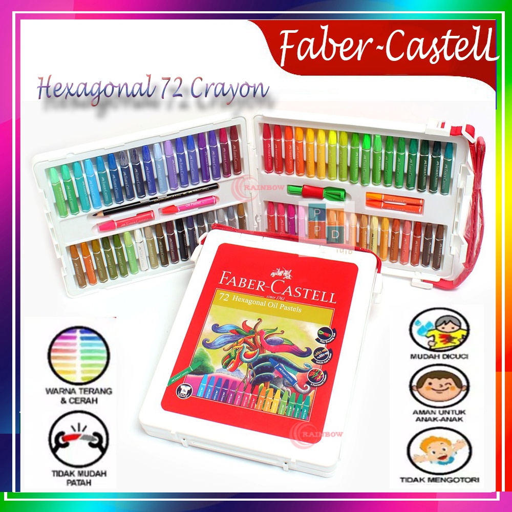 Jual Crayon 72 Hexagonal Oil Pastel Faber Castell / Crayon Oil Pastel ...