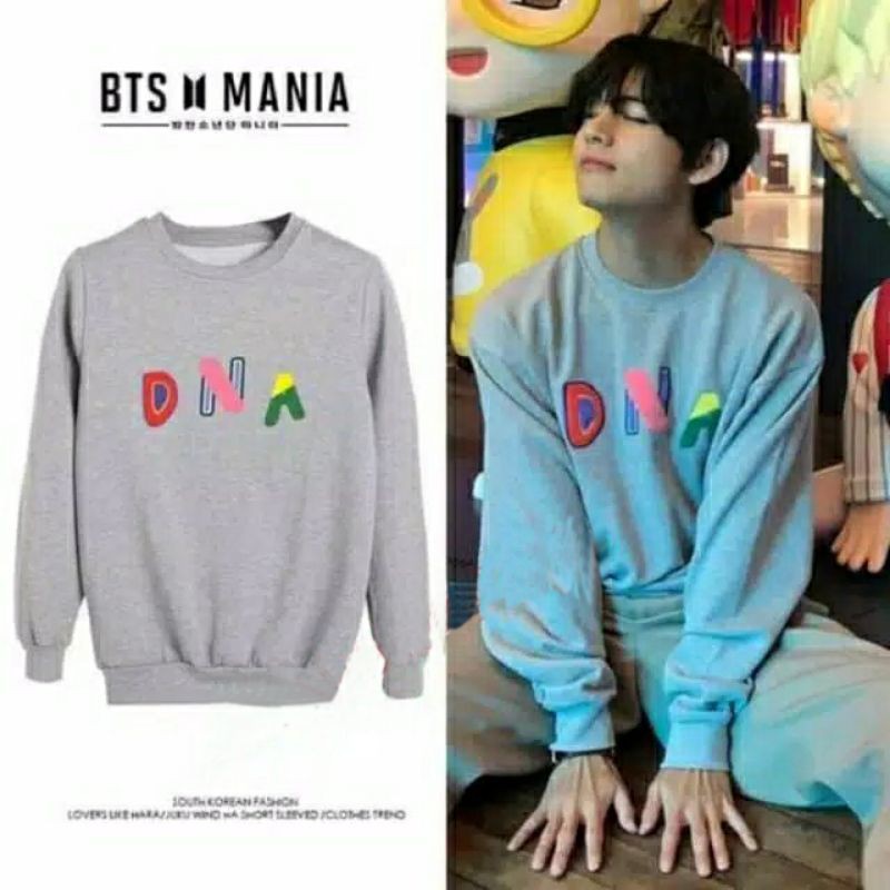 Jual Basic Sweater BTS Kim Taehyung style DNA printing | Shopee Indonesia