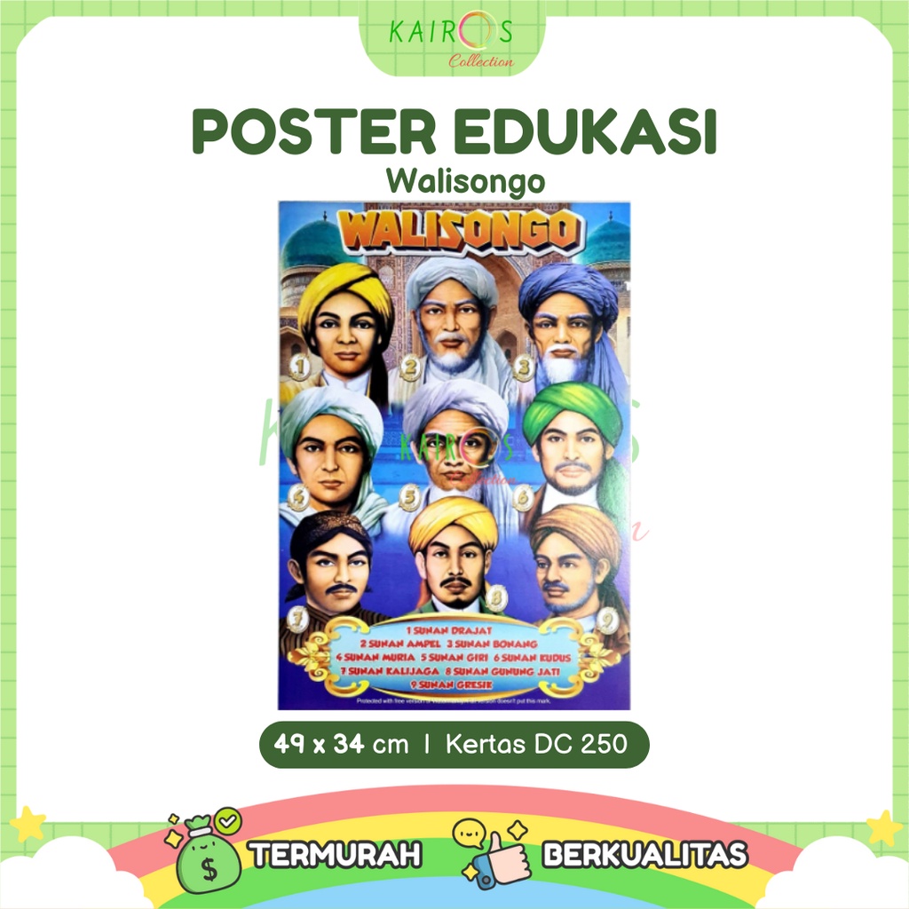 Jual Poster Dinding Edukasi Anak beelajar Gambar Muslim Wali Songo ...