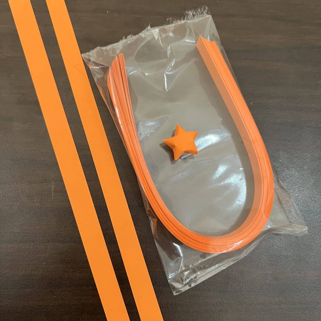 Jual Kertas Bintang Star Paper Orange Origami Lipat Motif Warna Warni ...