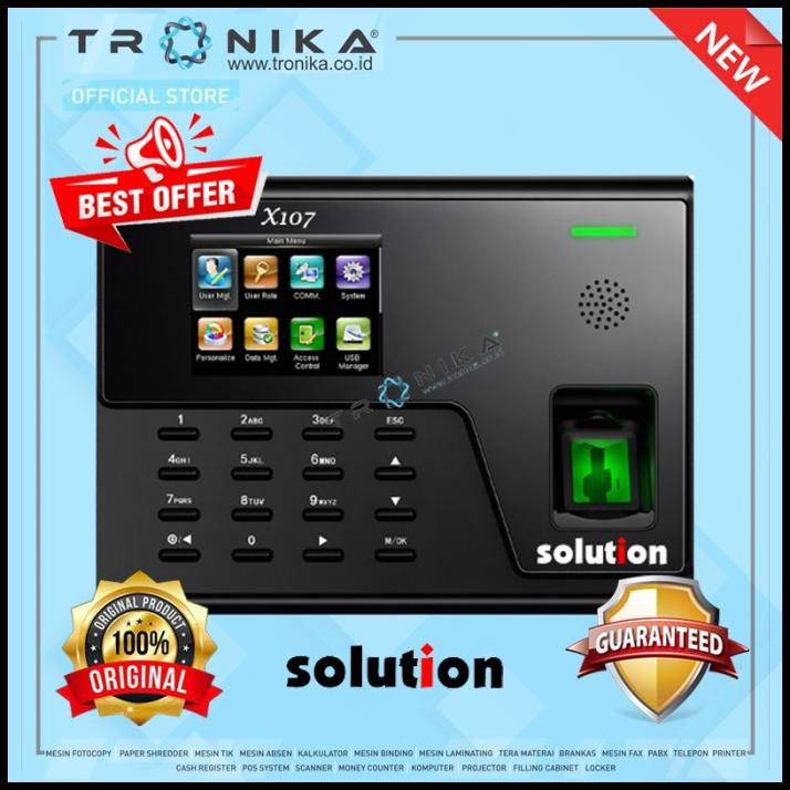 Jual Mesin Absensi dan Akses Kontrol Pintu Sidik Jari Solution X107 ...